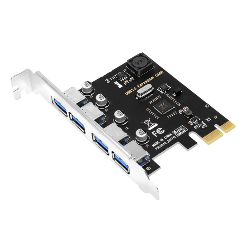 SSU 4 Port USB 3.0 PCI-E Expansion Card PCI Express PCIe USB 3.0 HUB Adapter 4-Port USB3.0 ...