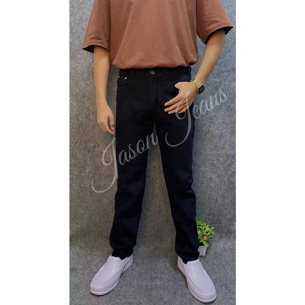 PLAIN BLACK MAONG JEANS JAGTHUG NOT STRECTH FOR OFFICE MEN | Lazada PH