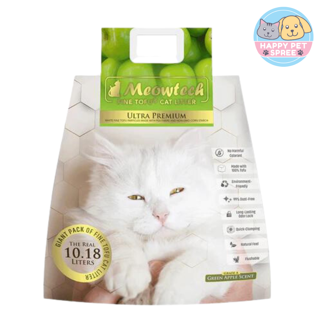 Meowtech Ultra Premium Fine Tofu Cat Litter 10.18L | Lemon, Green Apple ...