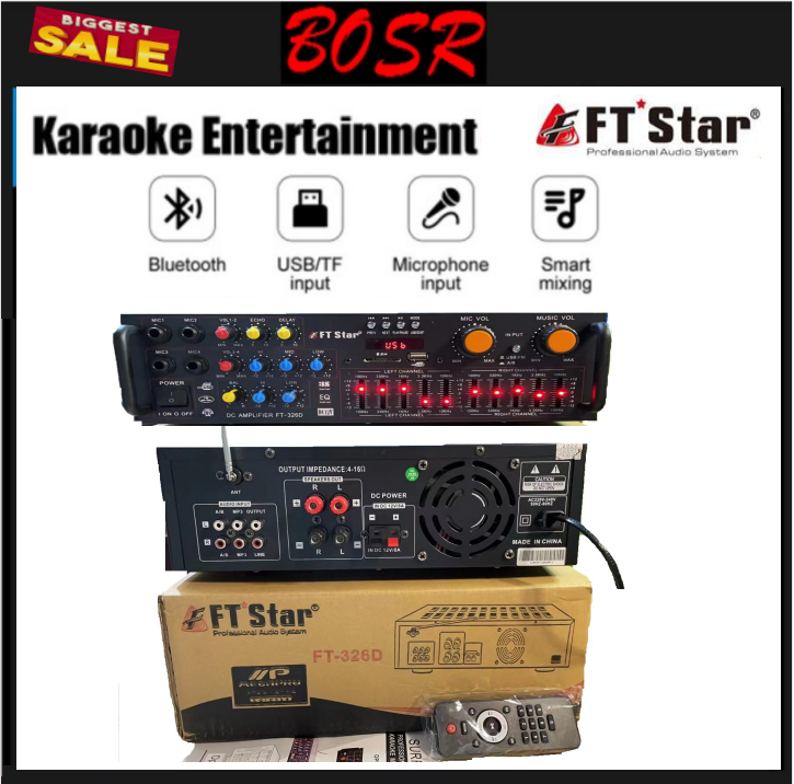 FT STAR FT-326D 2 Channel Amplifier With Mixer Equalizer | Lazada PH