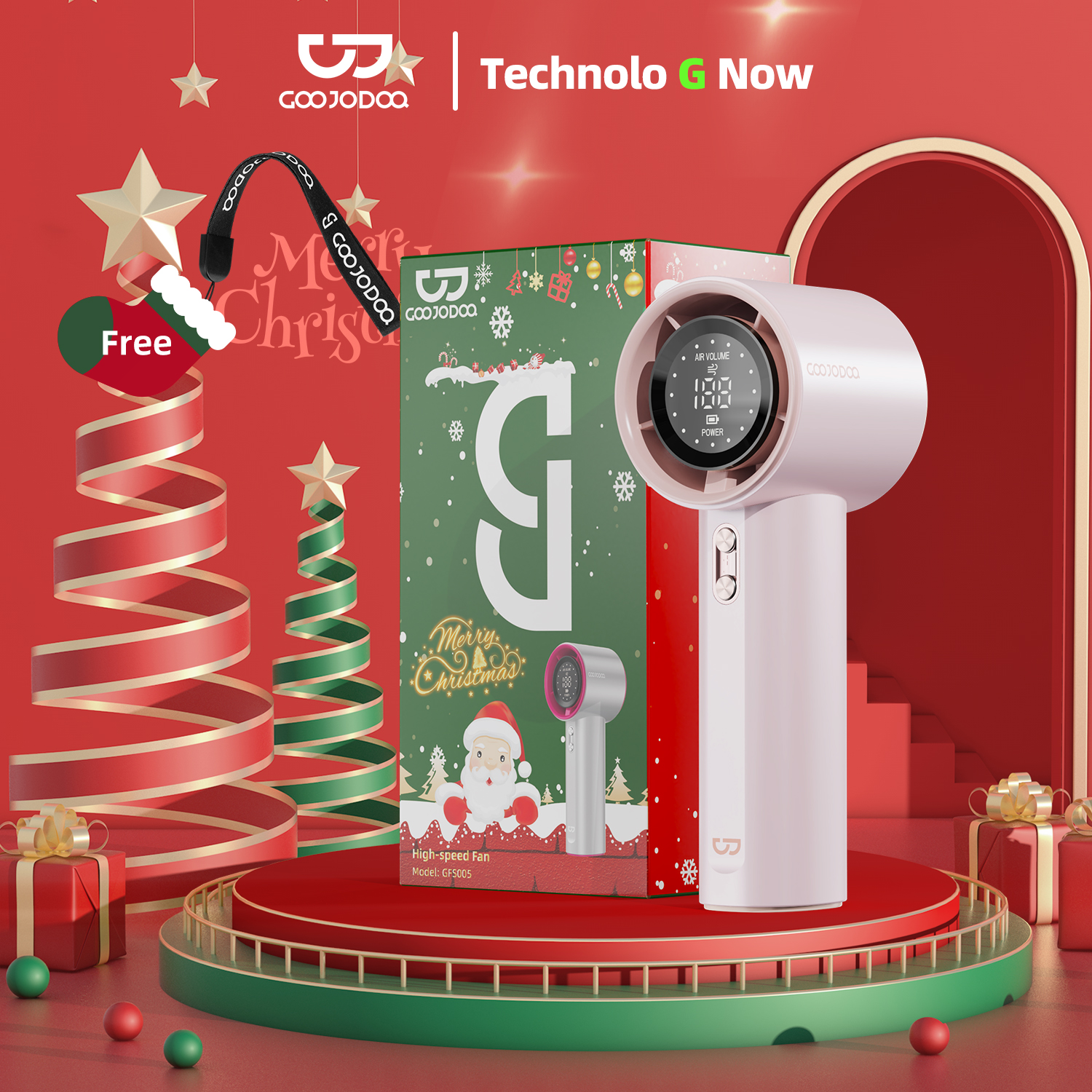 GOOJODOQ Mini Fan Rechargeable Strong Wind 100 Gear Wind Speed Fan Mini ...