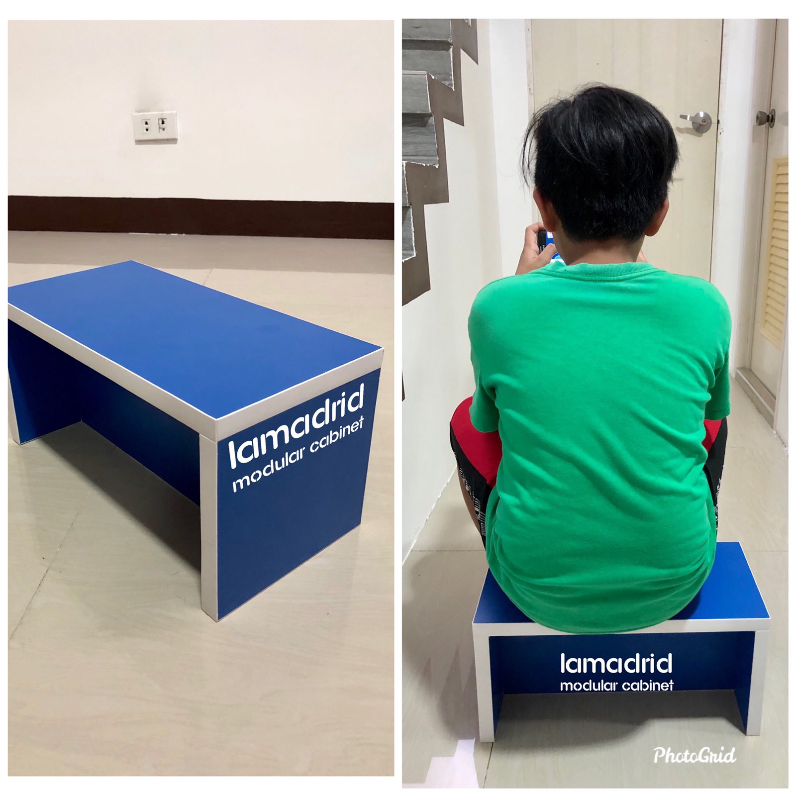 Bangkito Wooden Laminated Finish 16" L x 8" W x 8" H Modular, Modern # ...