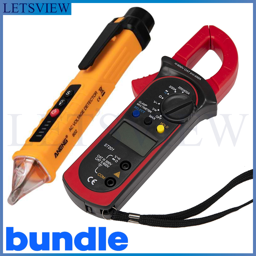 (BUNDLE) Letsview ST201/ST180 Digital Clamp Multimeter Resistance ohm ...