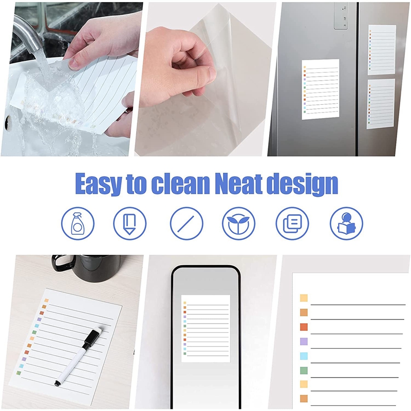 6Pcs Dry Erase to Do List Reusable Lined Sticky Notes Whiteboard ...