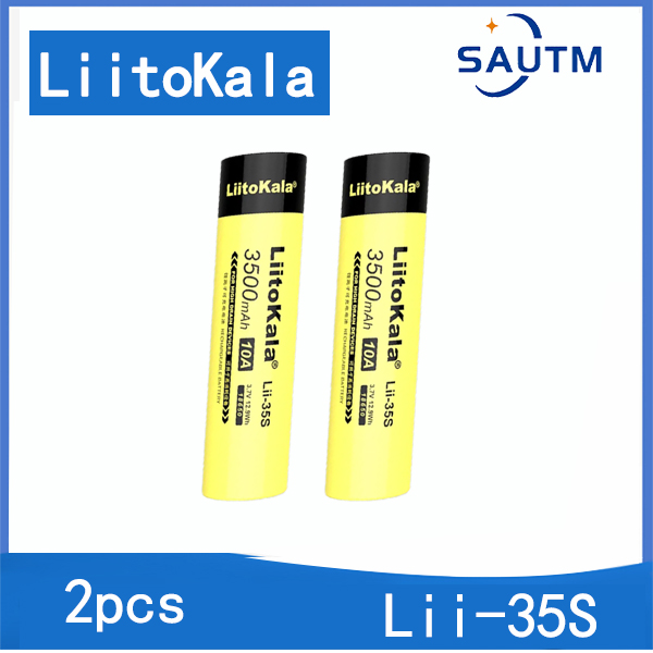 LiitoKala 18650 Battery Lii-35S 3.7V Li-ion 3500mAh 10A discharge Power ...