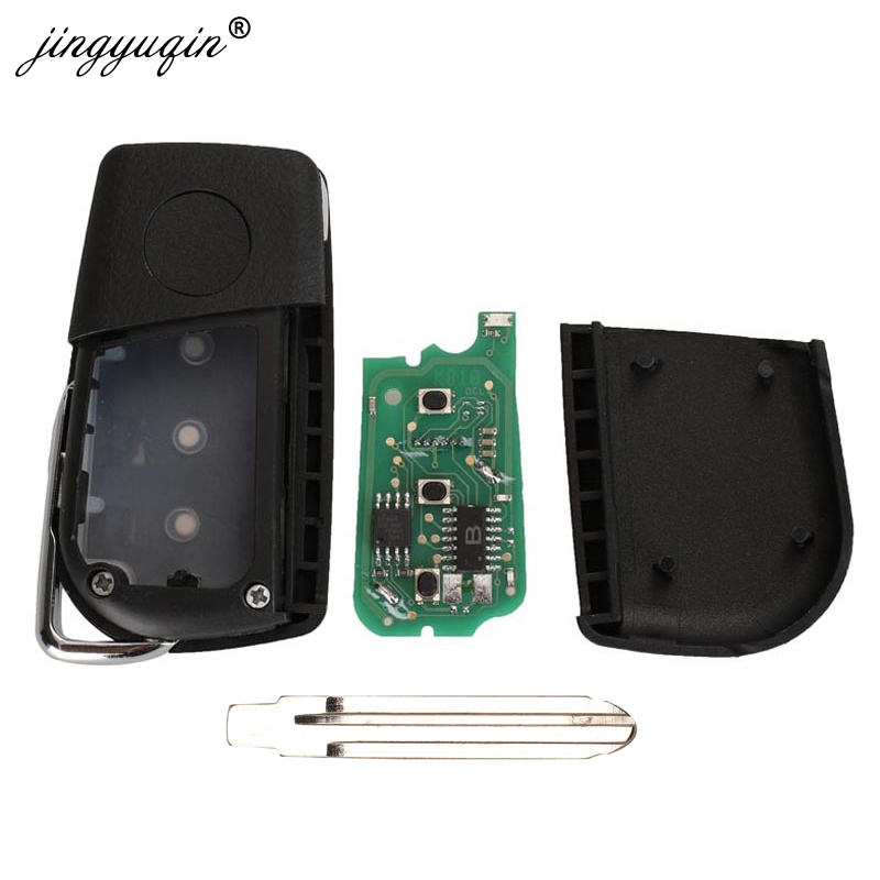 jingyuqin Modified Flip 2 3 Buttons Remote Key Fob 433MHz 4D67 Chip for ...