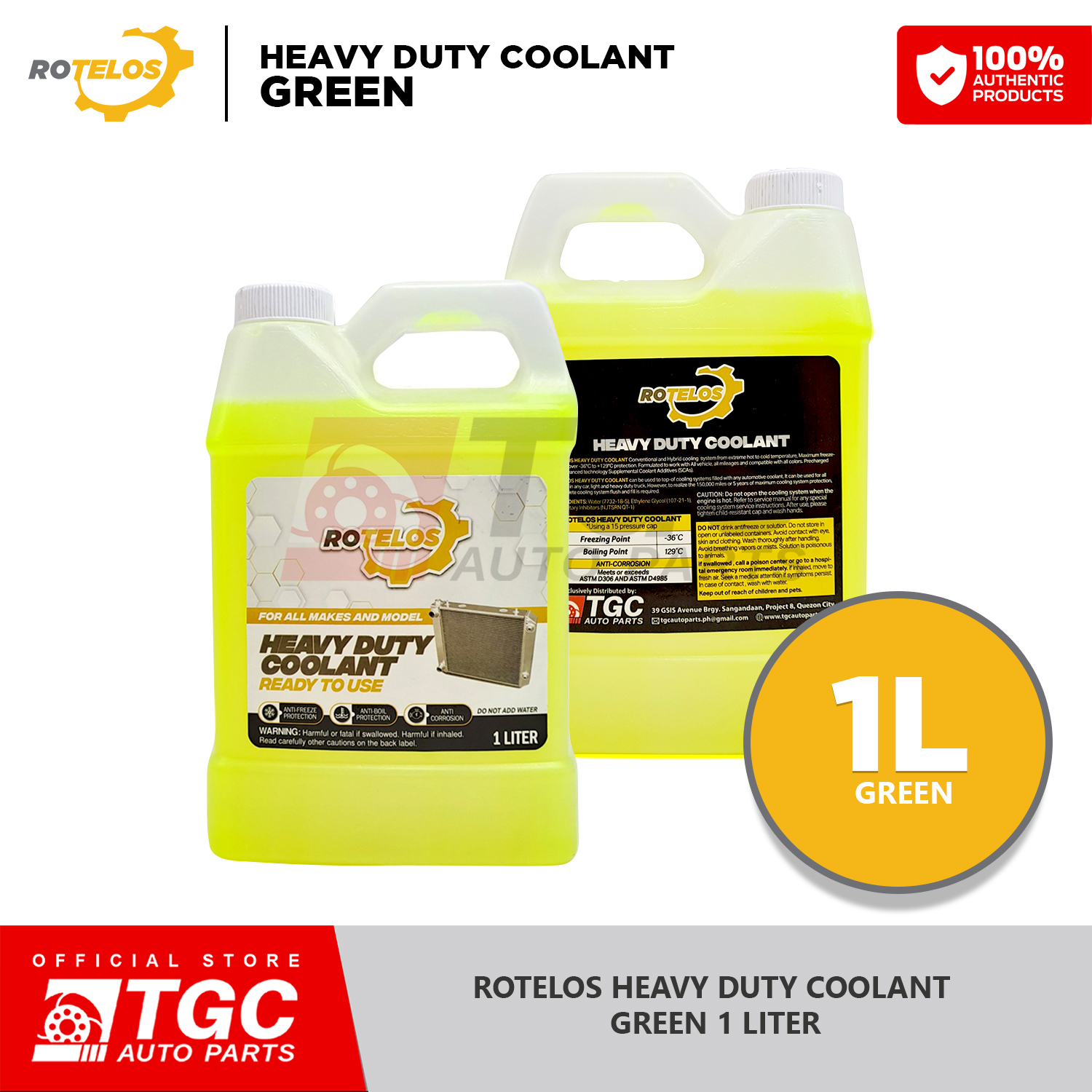 Rotelos Ready To Use Heavy Duty Coolant Green 1 Gallon (4L) - 1pc ...