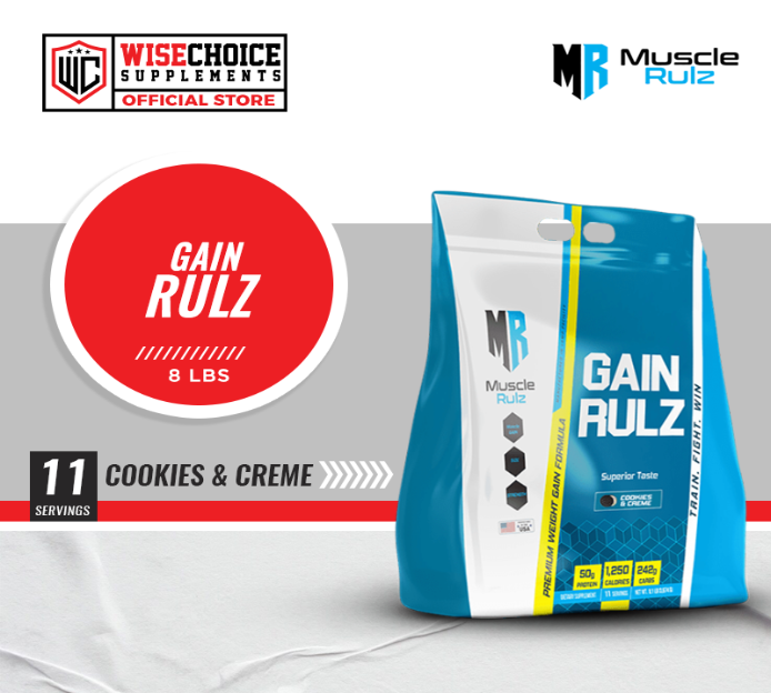 MUSCLE RULZ GAIN RULZ 8.1LBS COOKIES CREME | Lazada PH