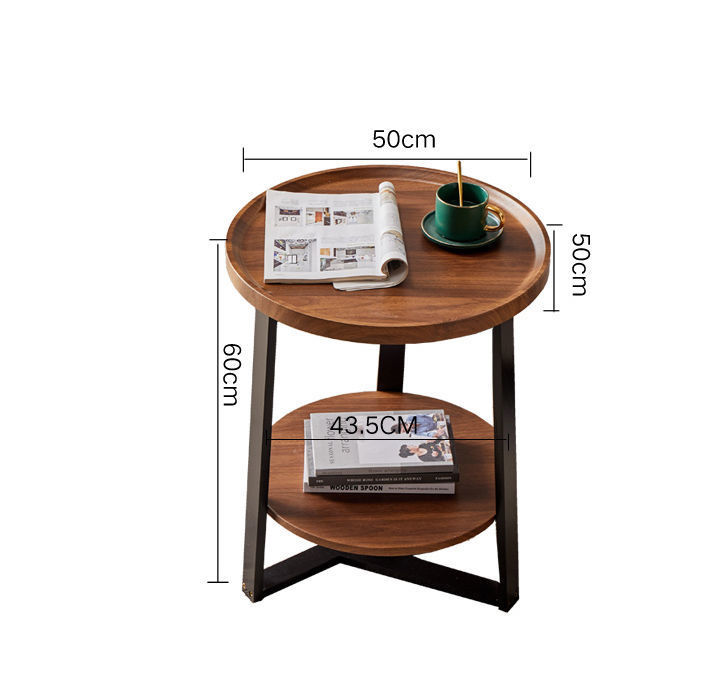 50CM Tea Table Coffee Table Round Shape Industrial Round End Table, 2 ...