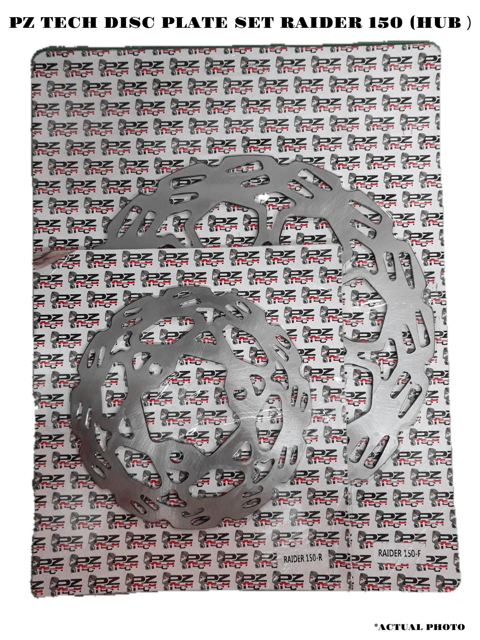 PZ TECH DISC PLATE SET (FRONT&REAR) MIN.TH.3MM COLOR: CHROME MODEL ...