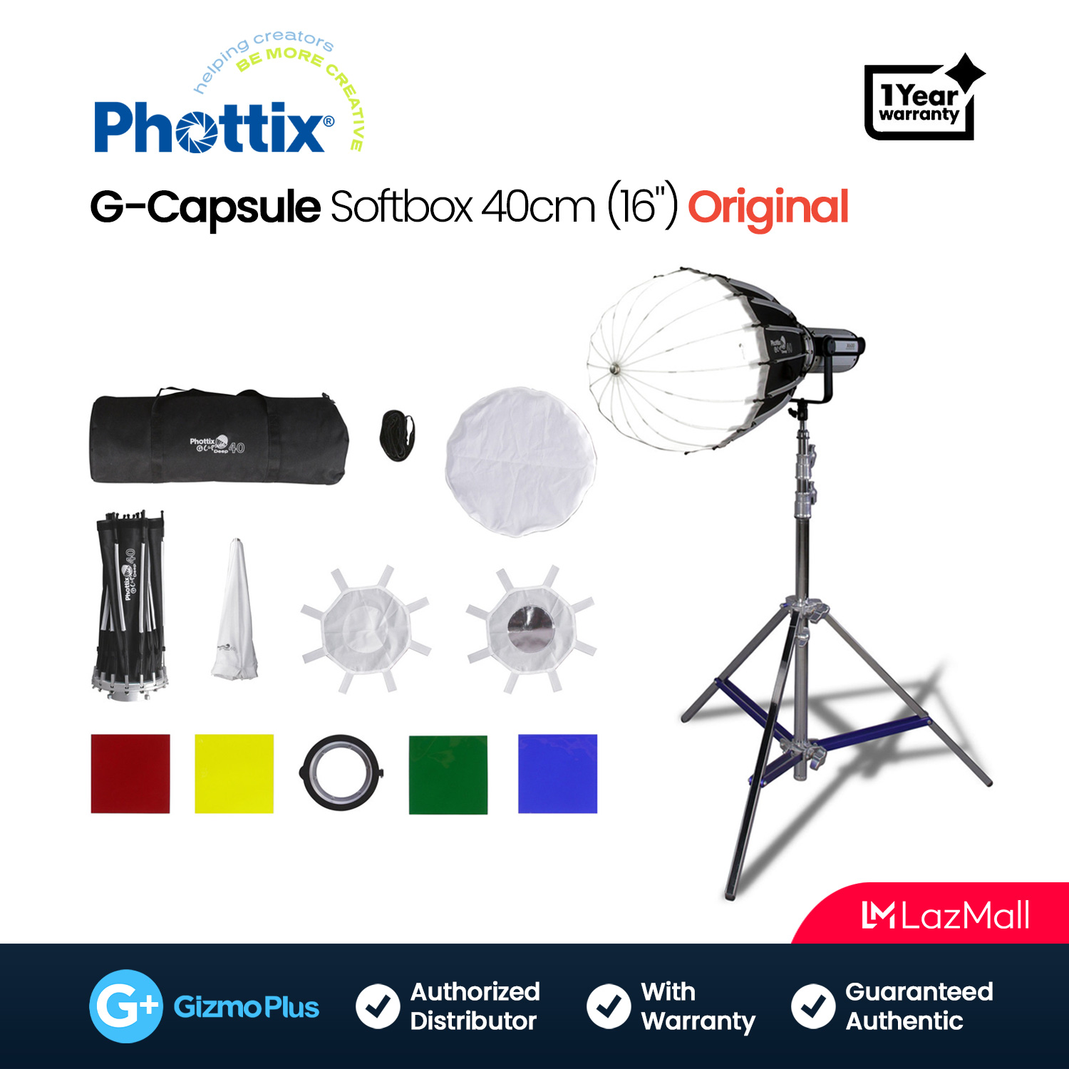 Phottix G Capsule Multifuction EZ-up Modifier Softbox w/ Magnetic Gel ...