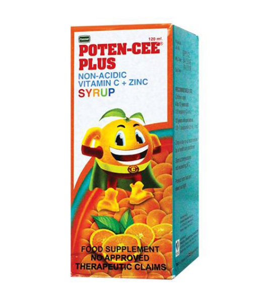 Poten Cee Plus Vitamin C + Zinc Syrup (120mL) Potencee | Immunity ...