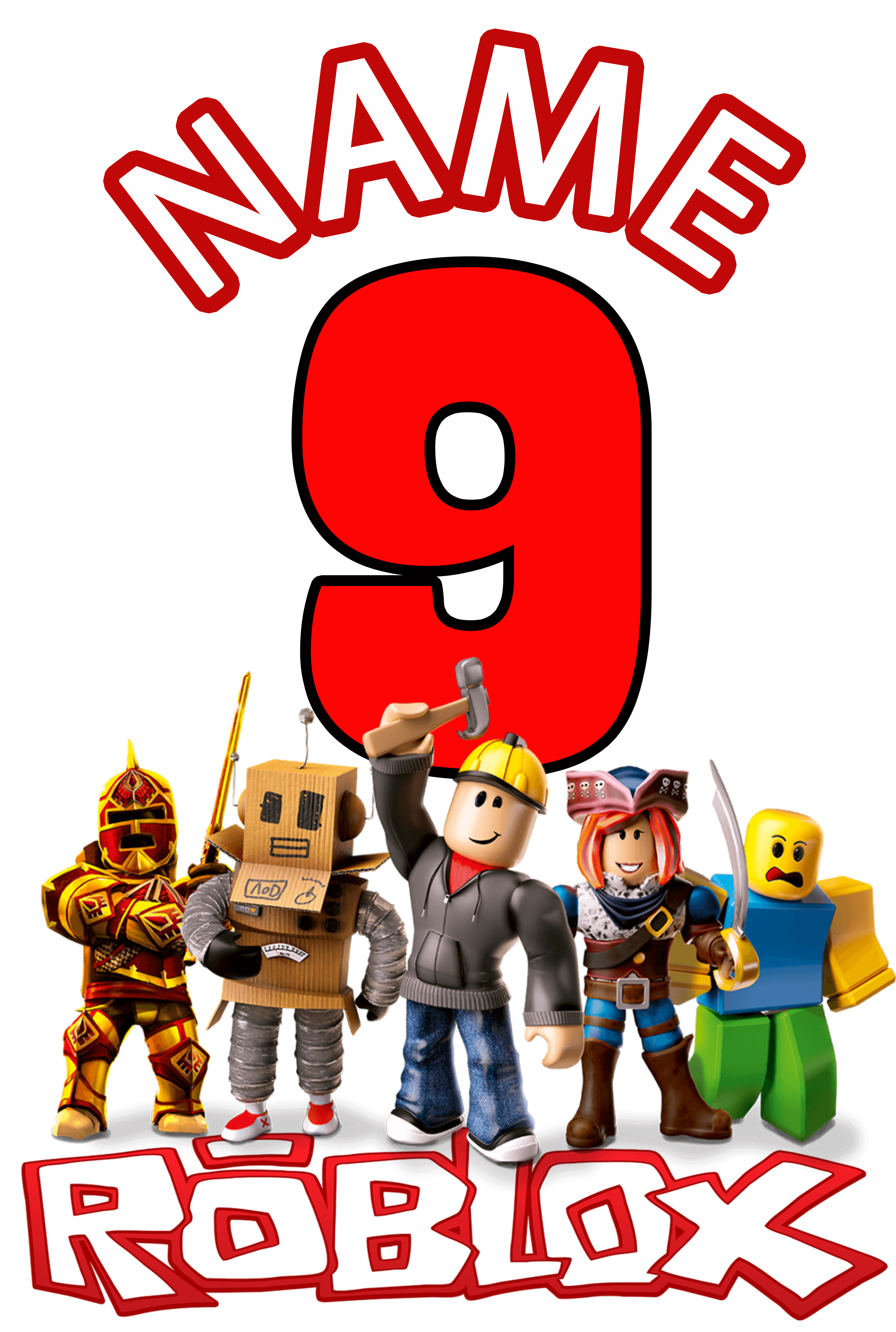 Roblox Number 1 2 3 4 5 6 7 8 9 10 New Design Kids to Adults Unisex ...