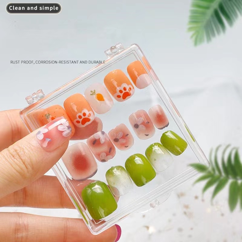 Empty mini Storage clear plastic BOX CASE ONLY fake nails press on nail ...
