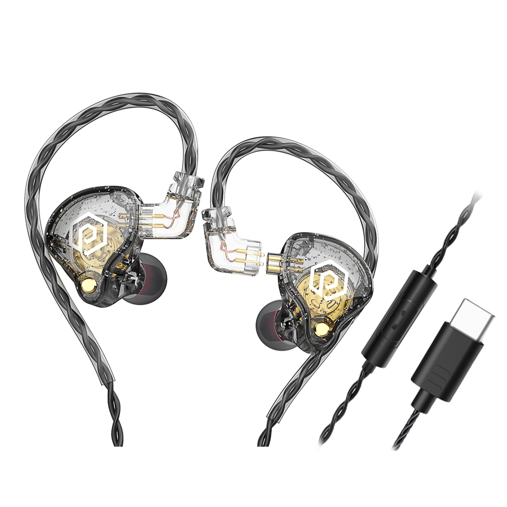 POPCORN BASS X8 PRO, 1BA+1DD in Ear Monitor, TYPE-C HiFi Wired Earbuds ...