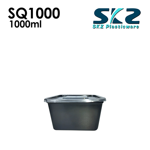 SKZ 1000ml SQUARE CLEAR AND BLACK CONTAINER SQ1000 ENVIRONMENTAL ...