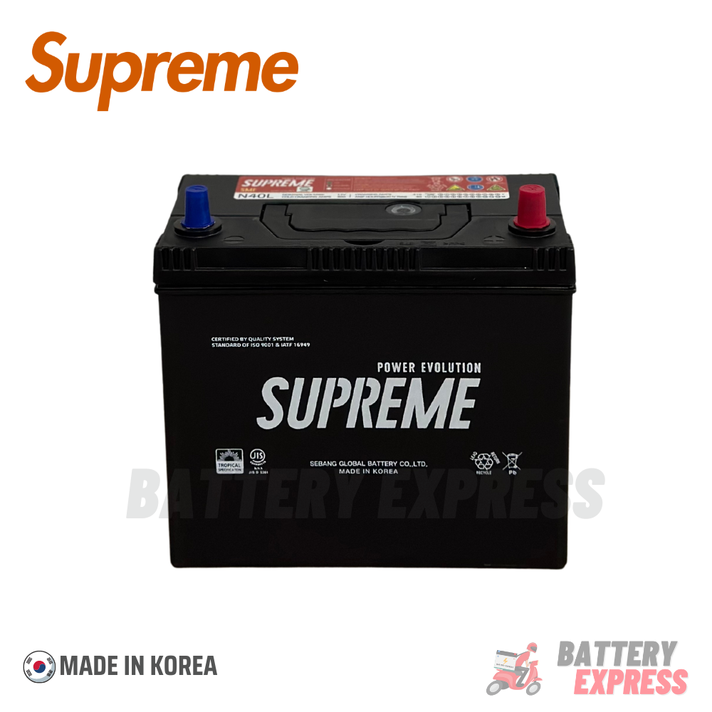 Supreme 1SN / N40L / NS60L Battery (Made in Korea) Premium Maintenance ...