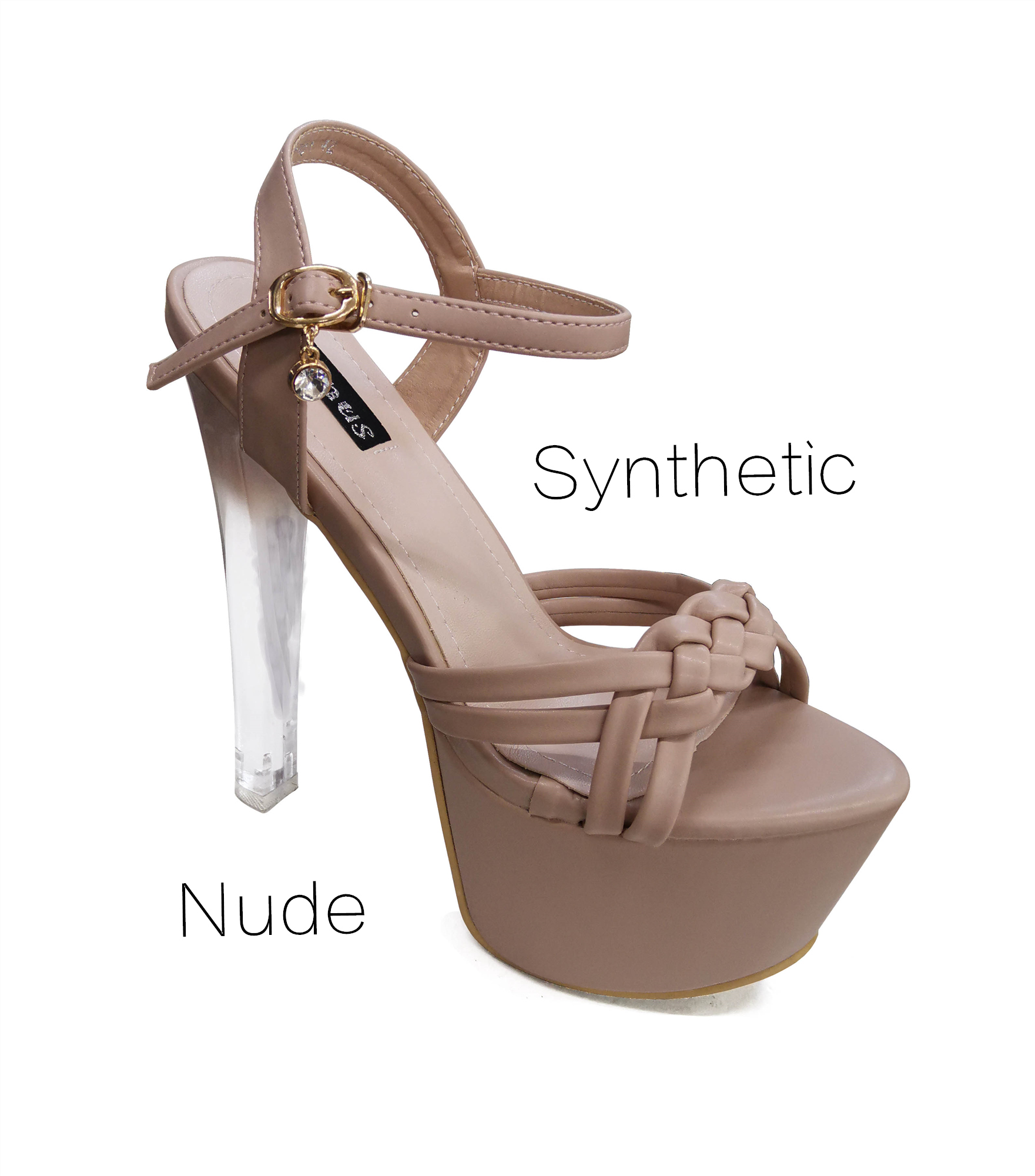 Venus Pageant Heels, Glass Block Heels, Large Size, 7 inches #588-18A# ...