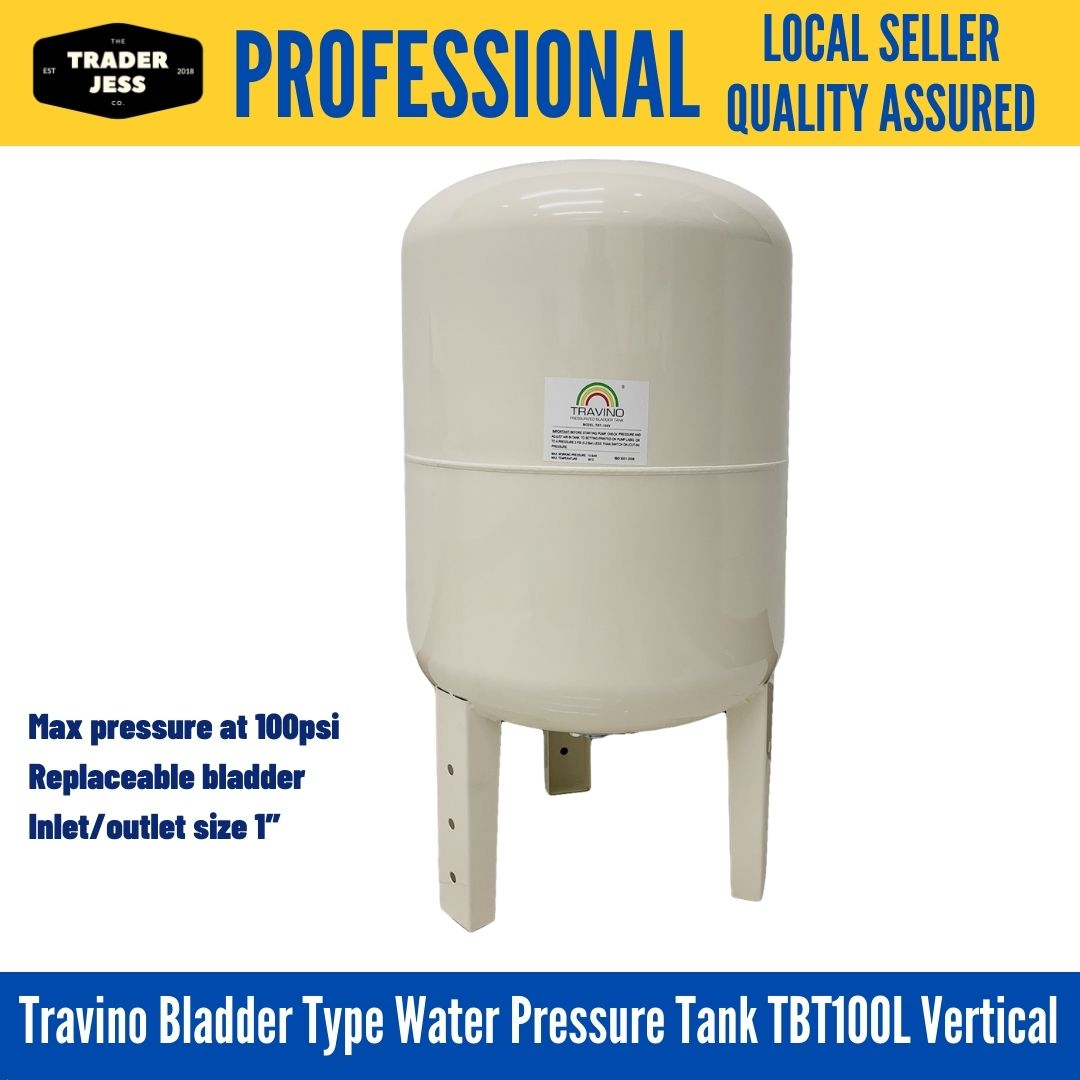 Travino Bladder Type Water Pressure Tank TBT100L 100 liters Vertical ...