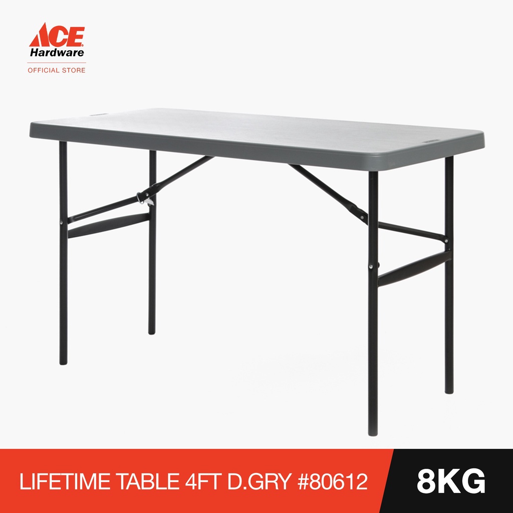 Lifetime 4ft. Folding Table (Dark Grey) #80612 | Lazada PH
