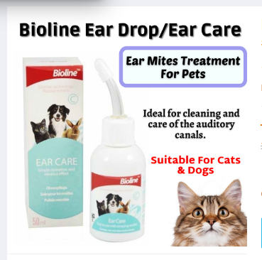 Original Bioline Pet Ear Cleaning Drops,Dog, Cat, Rabbit Ear Cleaner ...