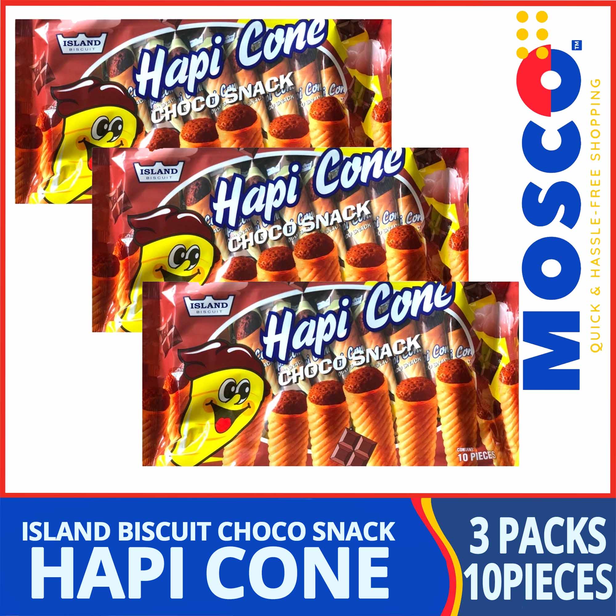 Island Biscuit Hapi Ice Cream Cone Chocolate Bites Snack 10 pieces ...