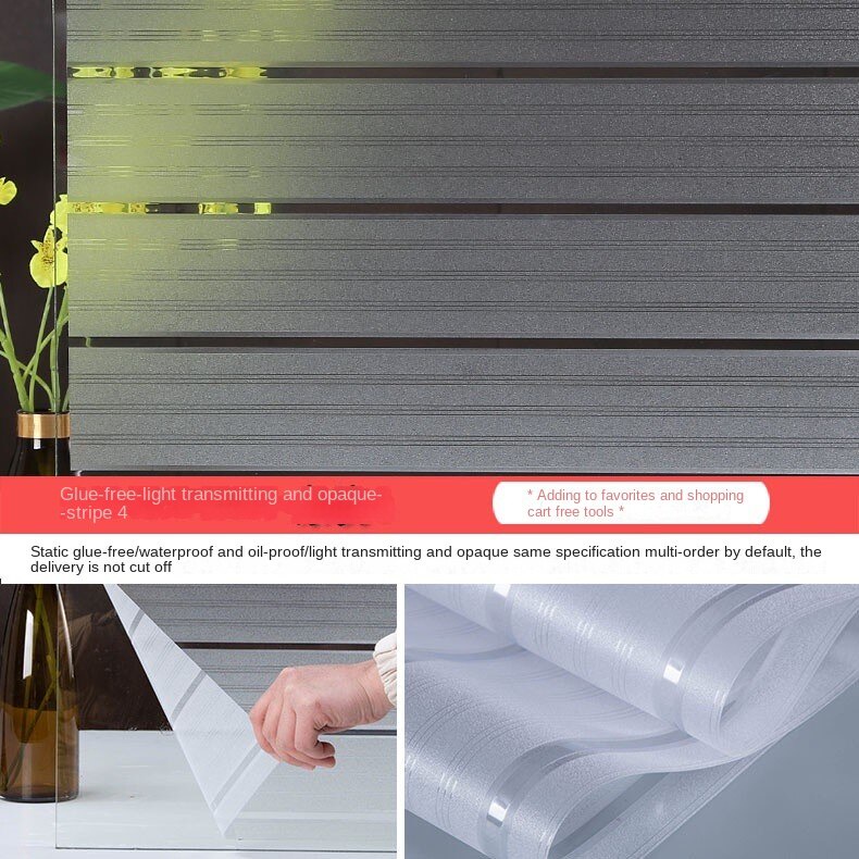 Glass Sticker Privacy Film Anti UV Window Bemovable Glass ...