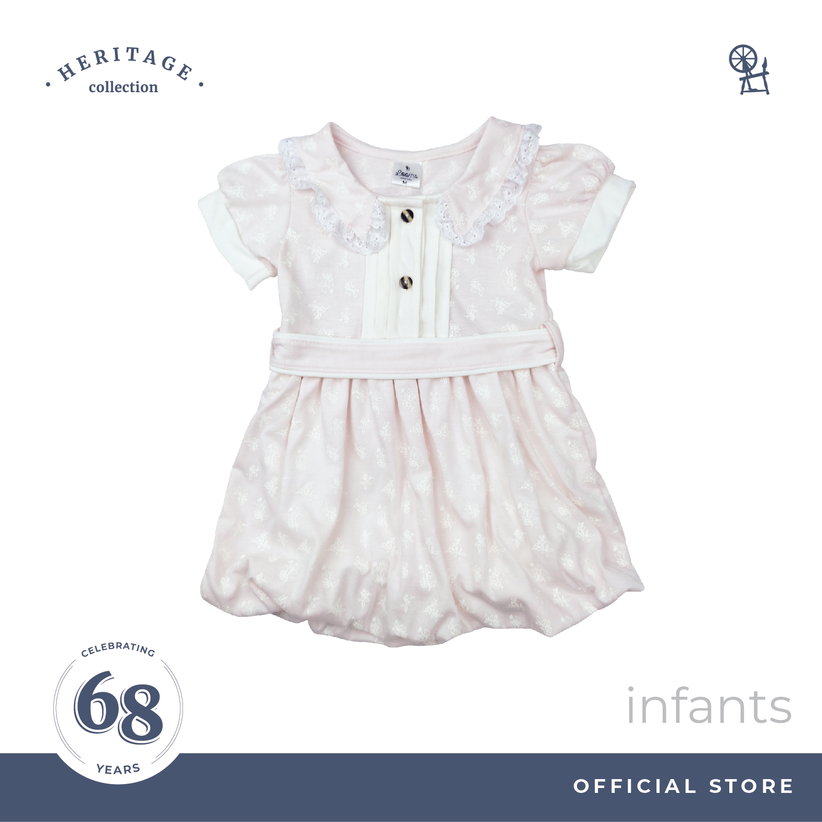 Looms Infants 3-12 months Blush Pink Collared Bubble Dress - Beth ...
