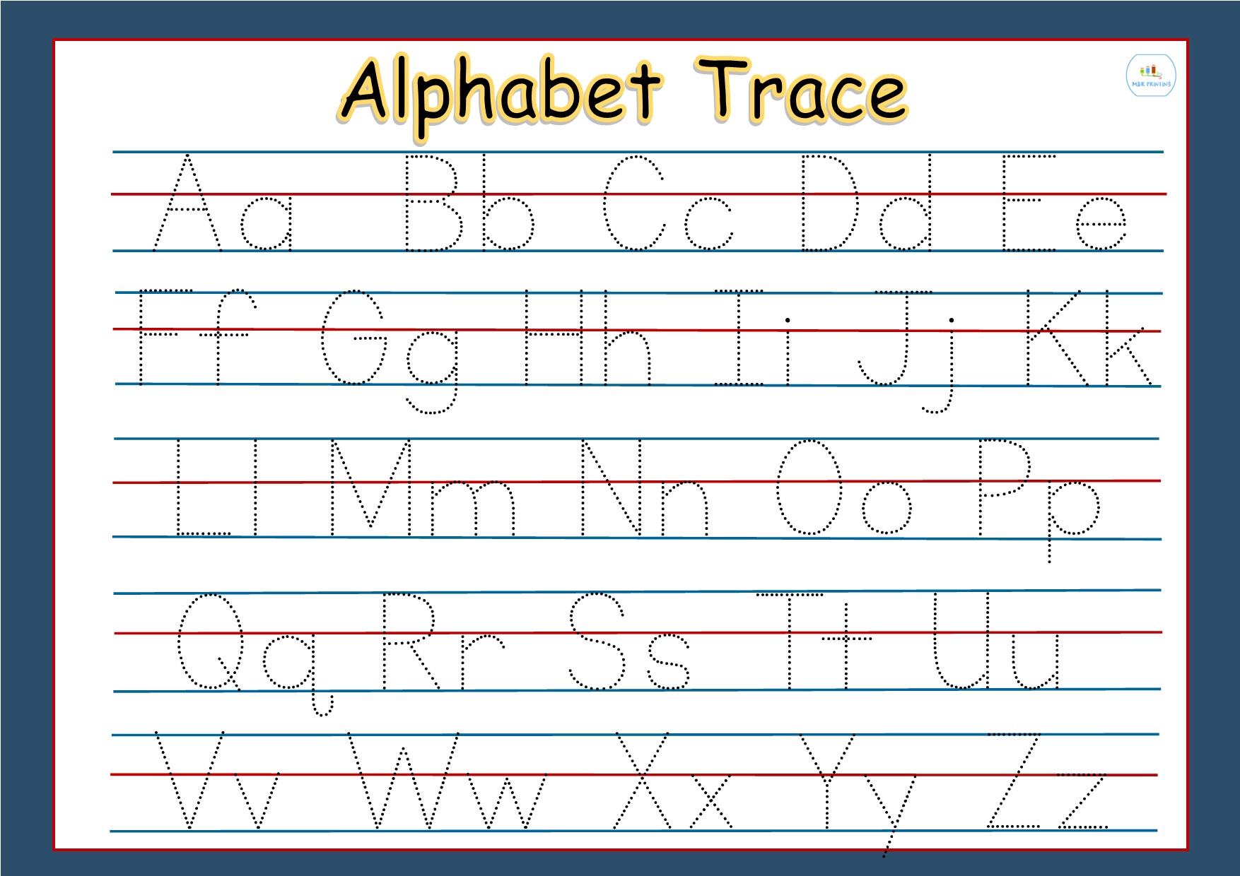 ALPHABET TRACE CHART (A4 SIZE,PHOTOPAPER) | Lazada PH