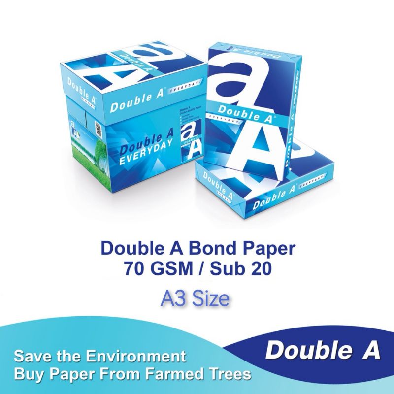 Double A Bond Paper A3 70 GSM 500 Sheets | Lazada PH
