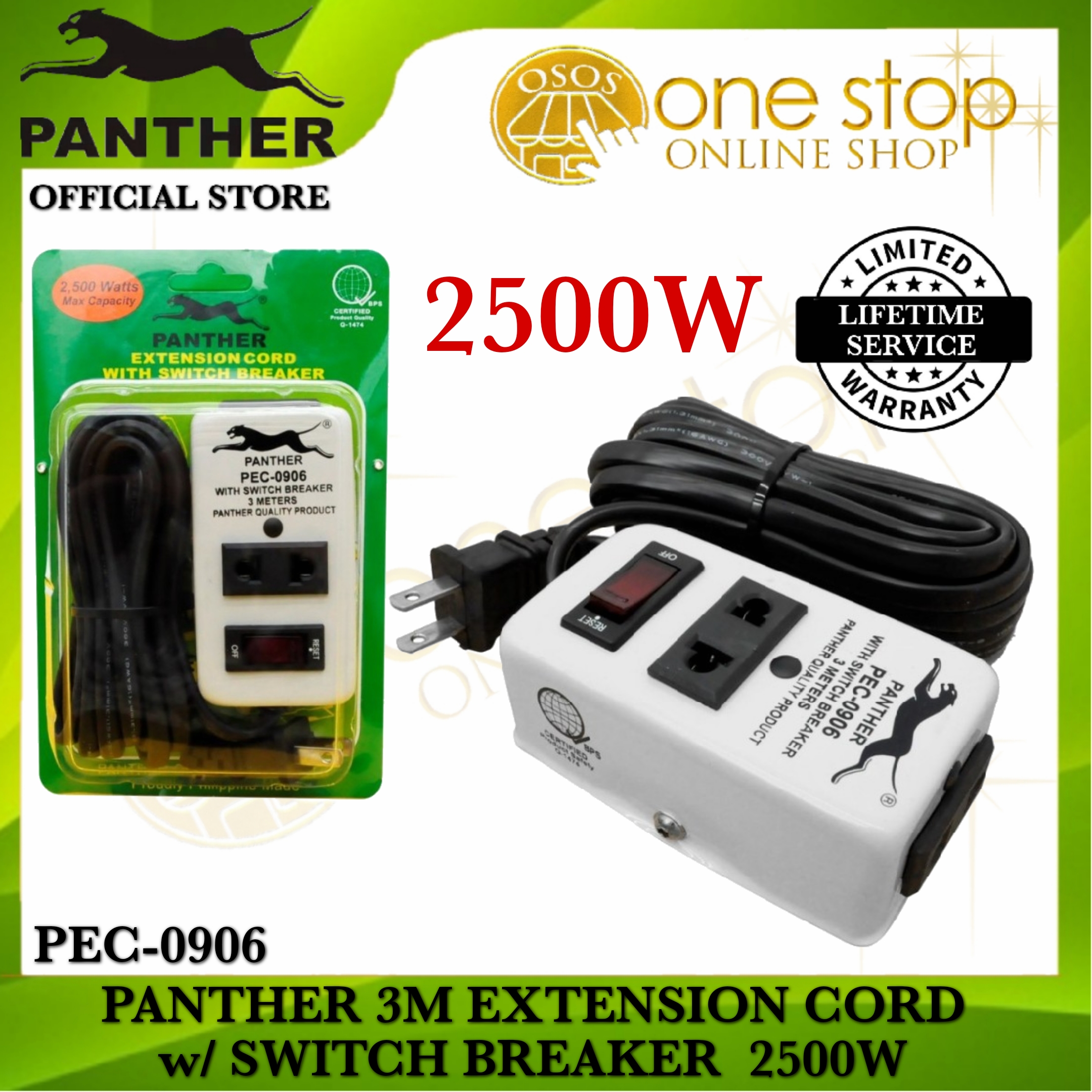 Panther Original Power Extension Cord Cable Wire PEC-0906 PEC0906 PEC ...
