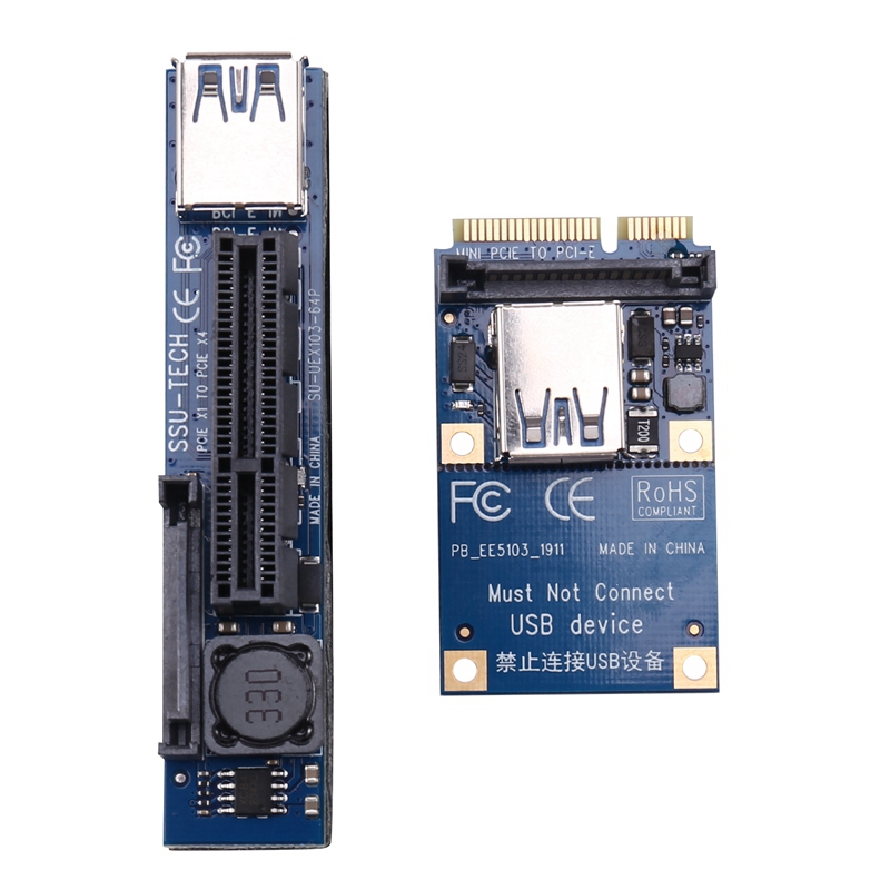 【Ready Stock&COD】Mini PCIE to PCIE X4 Extension Adapter Riser Card PC ...