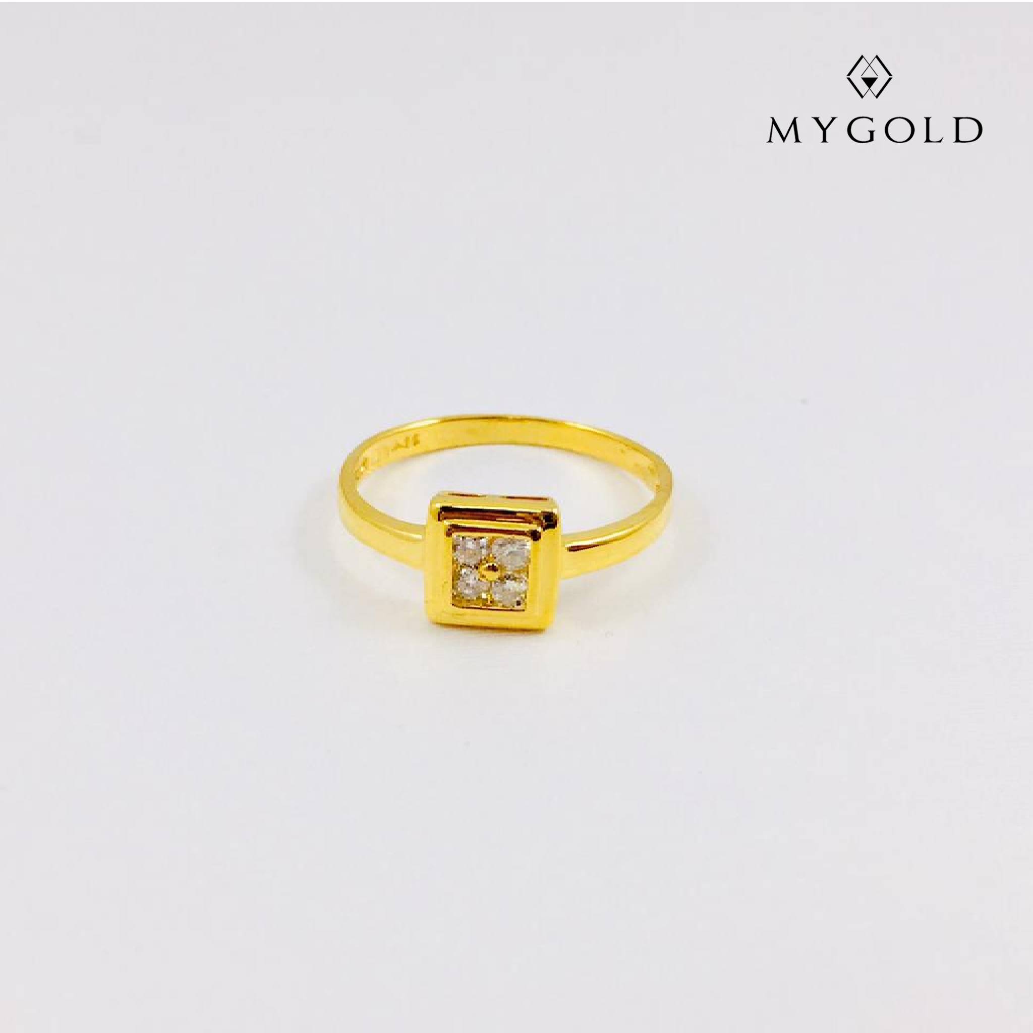 Pawnable and Authentic 18K Yellow Gold Diamond Ring in .14ct by MyGold - Size 7.5 | Lazada PH