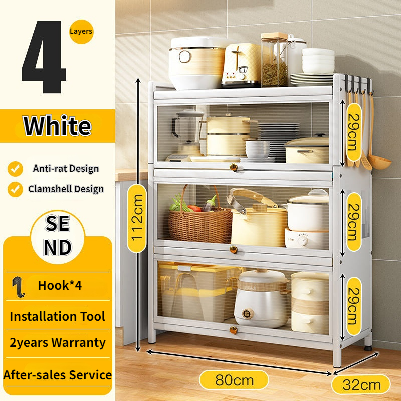 Kitchen dust cabinet 3/4/5 Layers Kitchen Rack Rustproof Storage ...