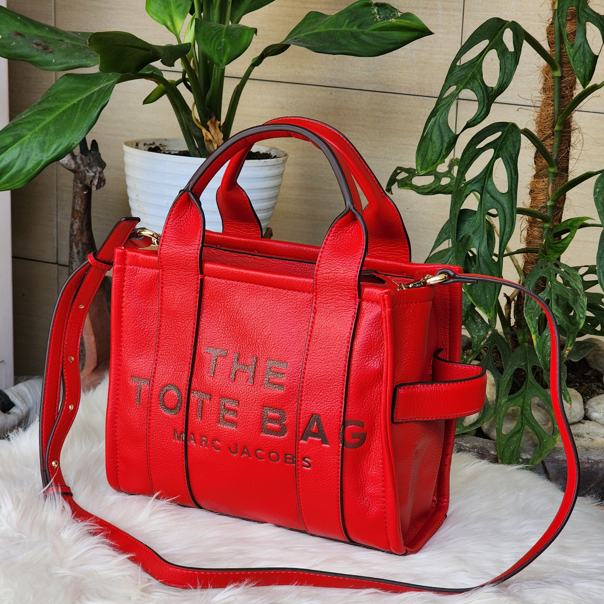 Authentic The Leather Womens Red Small Tote Bag | Lazada PH