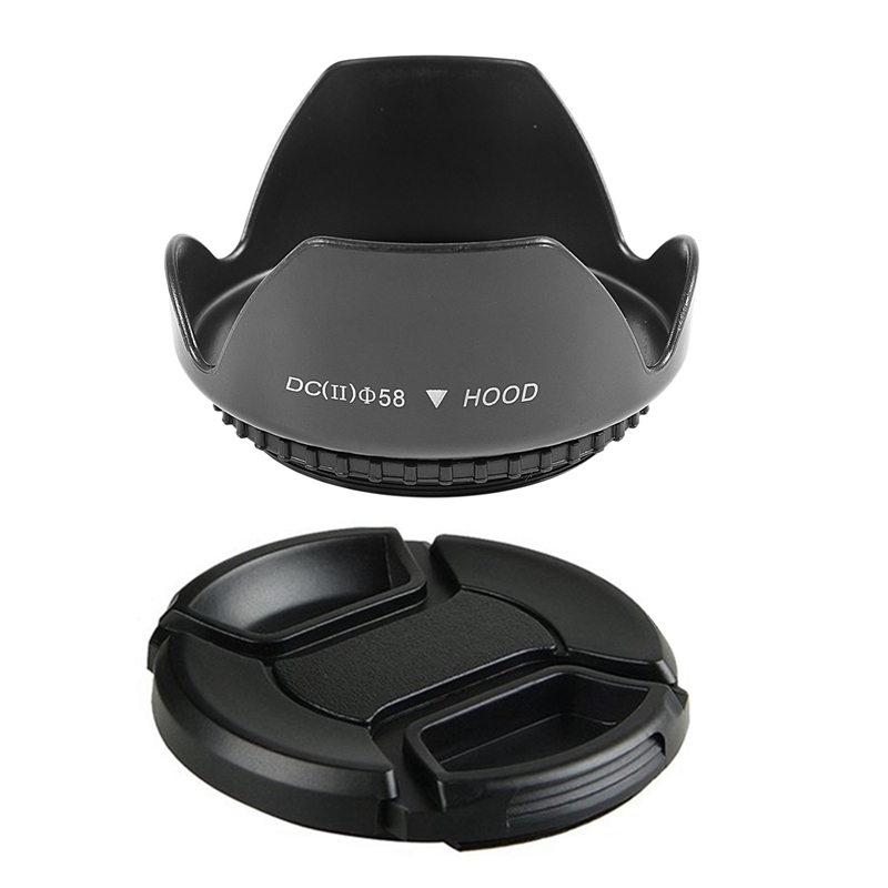 58mm Lens Cap Cover for Canon Rebel XTi XSi XS T1i T2i & DC-SN HOOD ...