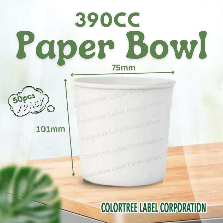 390cc Paper Bowl Plain White 50pcs/pack | Lazada PH