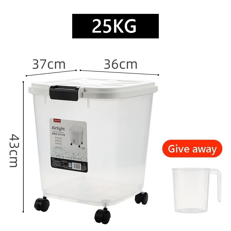 Large capacity rice dispenser 25kilos air tight rice storage 25kg ...