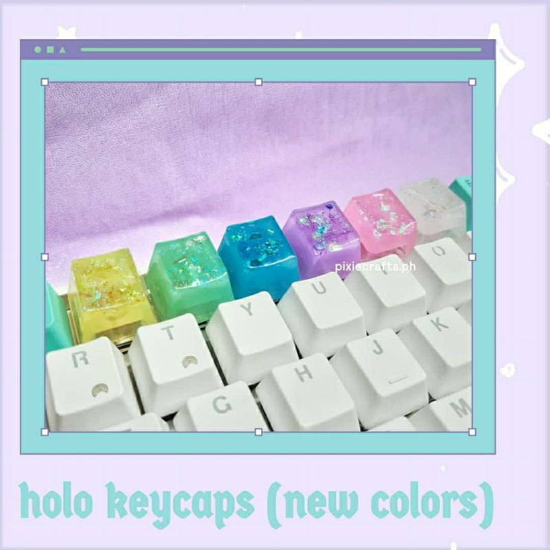 ☆Holo☆ Handmade Resin Artisan Keycaps for Mechanical Keyboard CherryMx ...