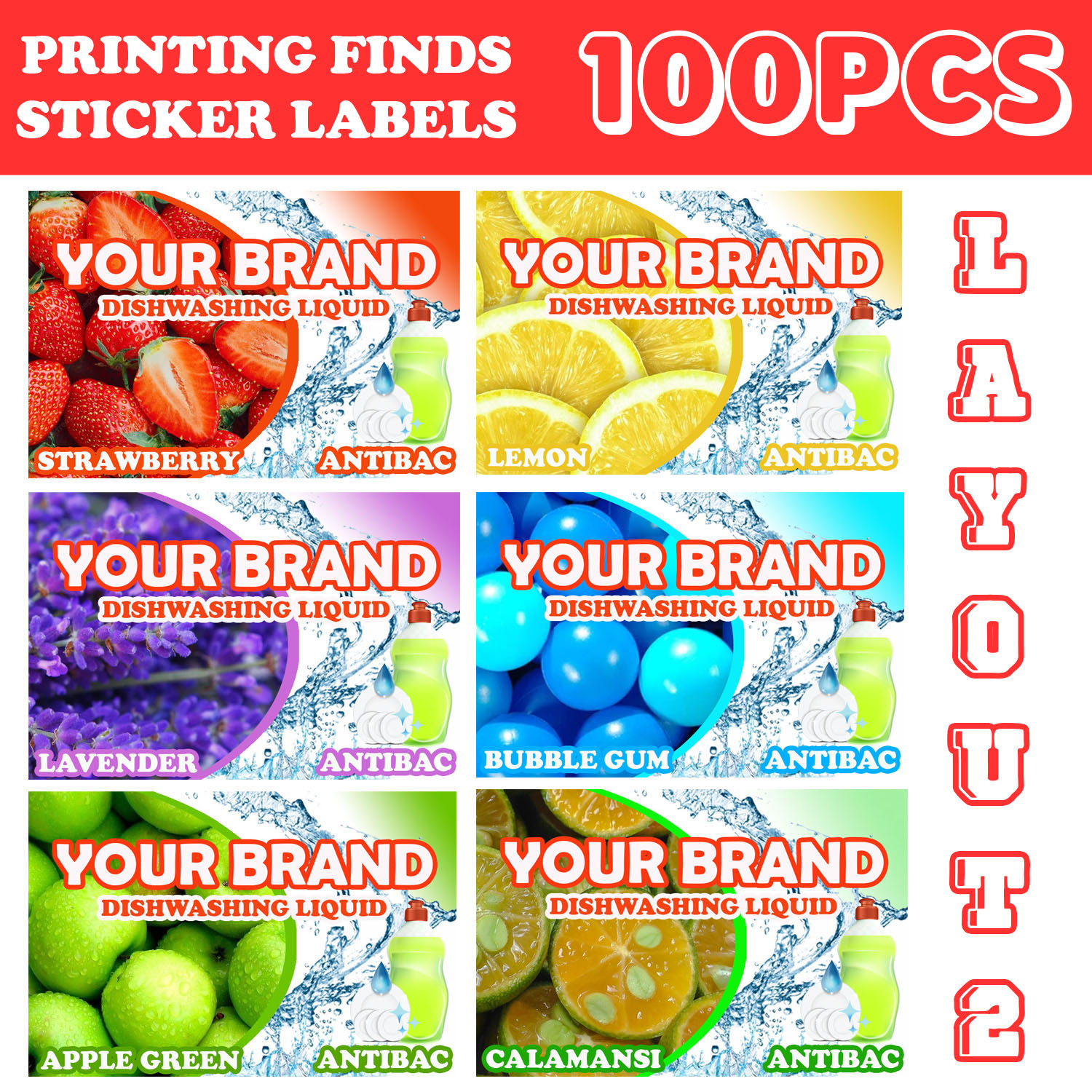 100pcs STICKER LABELS FOR DISHWASHING LIQUID DIY | Lazada PH