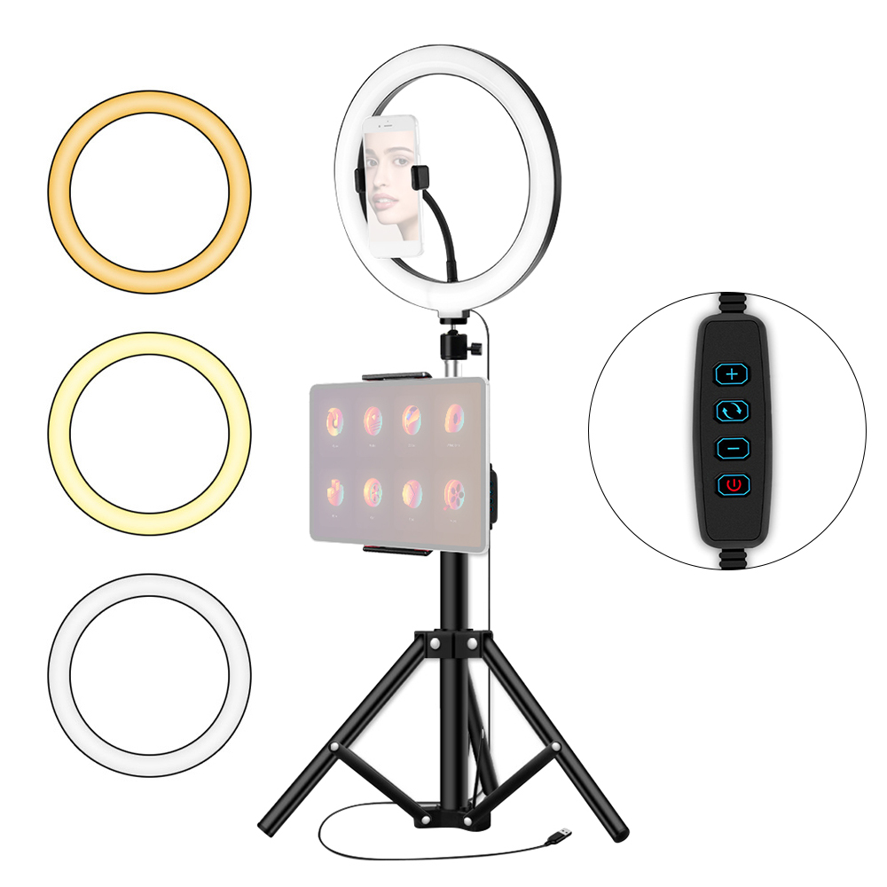 8 Inch Desktop LED Ring Light 3 Lighting Modes Dimmable USB Powered ...
