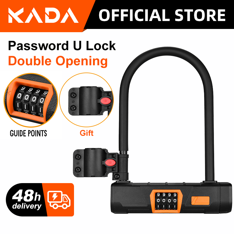 KADA Bike Lock U Lock Password Anti-theft Safety Four-Digit Combination ...
