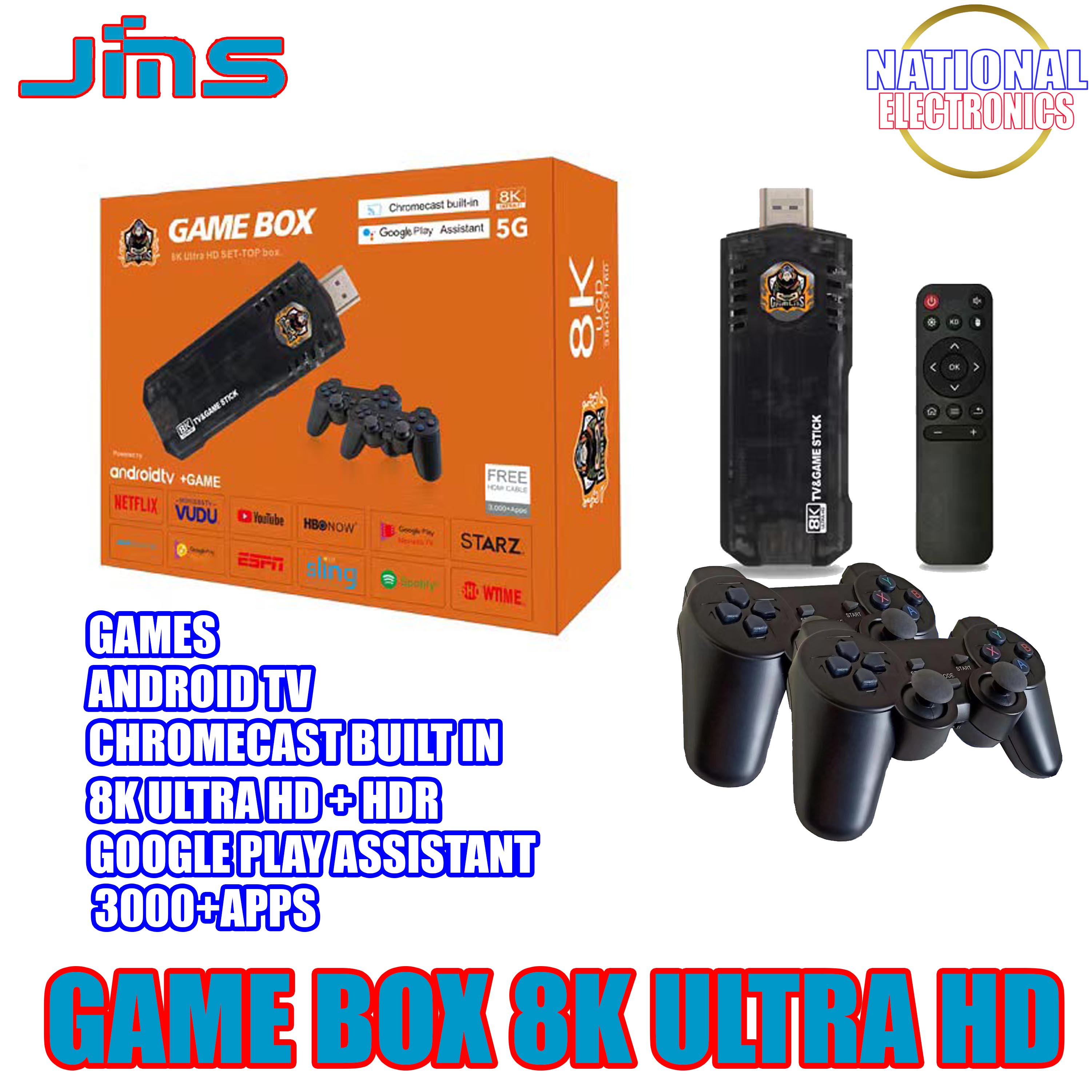 JMS GAME BOX Android TV Box 8K 4K Video Wireless Controller Quad-core ...