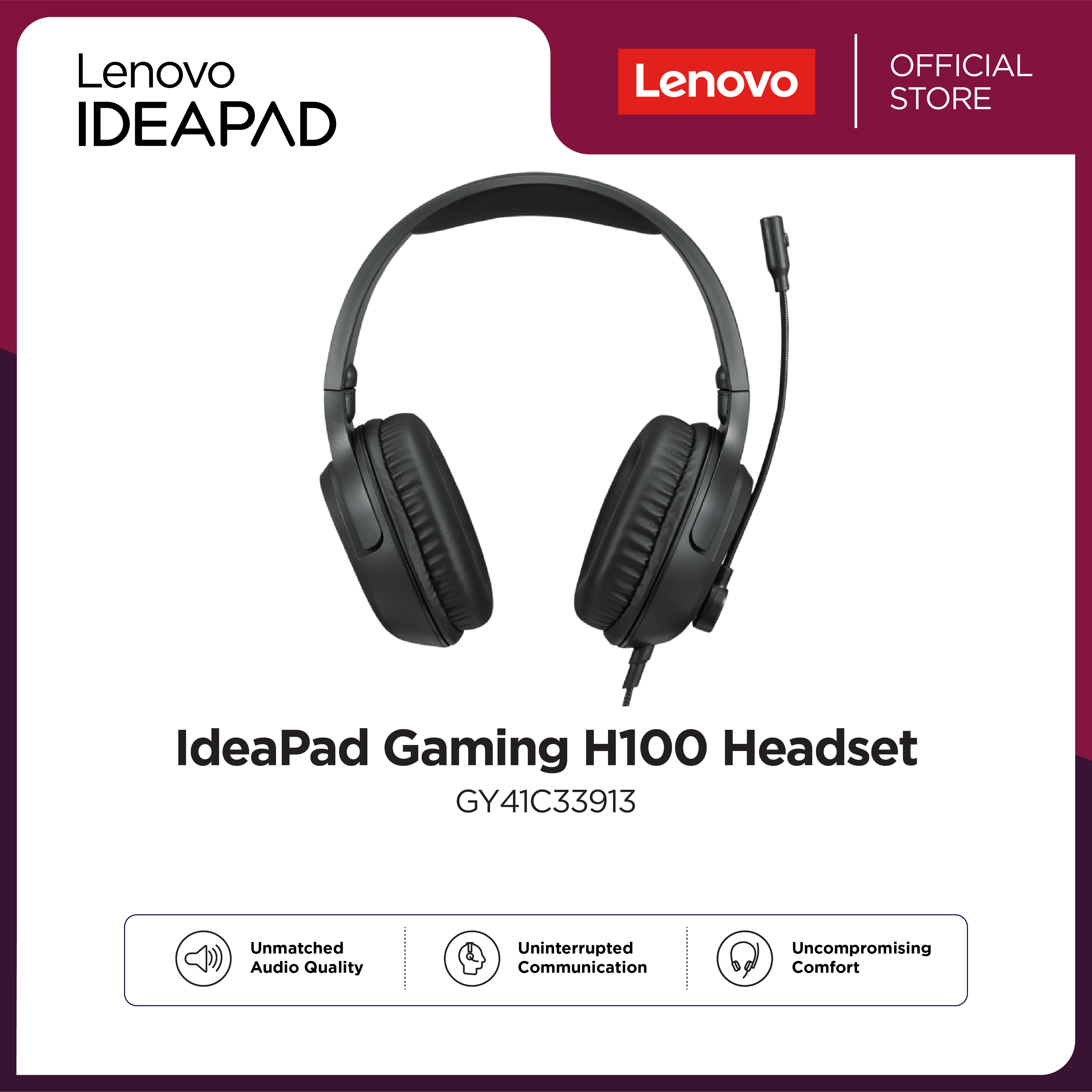 LENOVO GAMING H100 HEADSET BK | Lazada PH