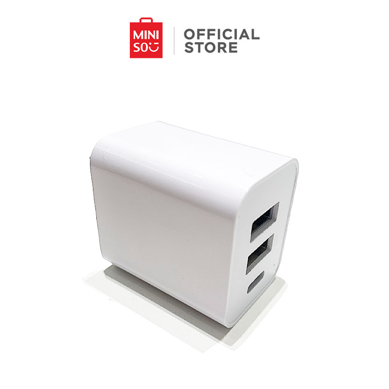 MINISO 15W Charger Model: ST790 White USB-C Port & Dual USB-A Ports ...