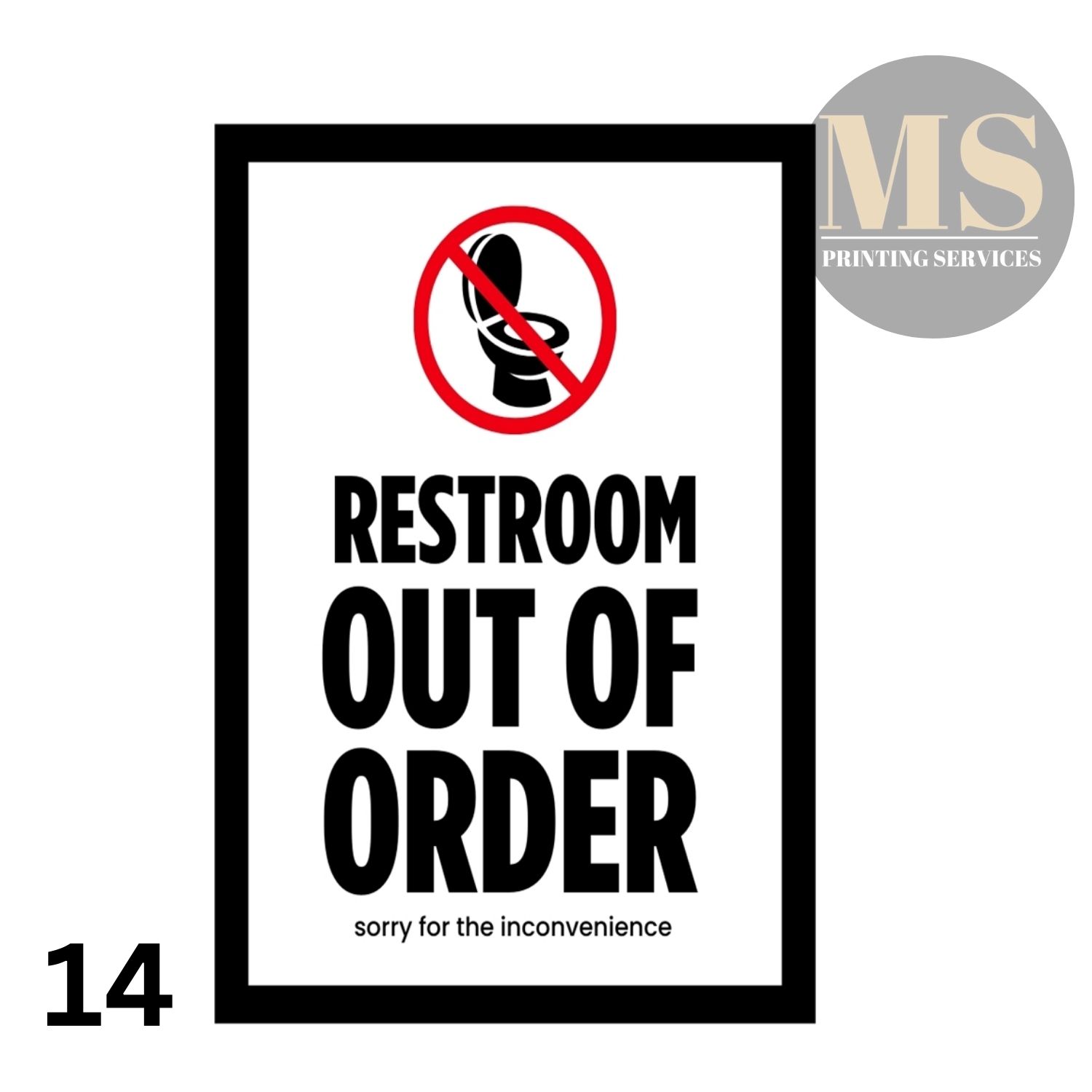 Out of Order Out of Service Temporarily Unavailable Restroom CR ...