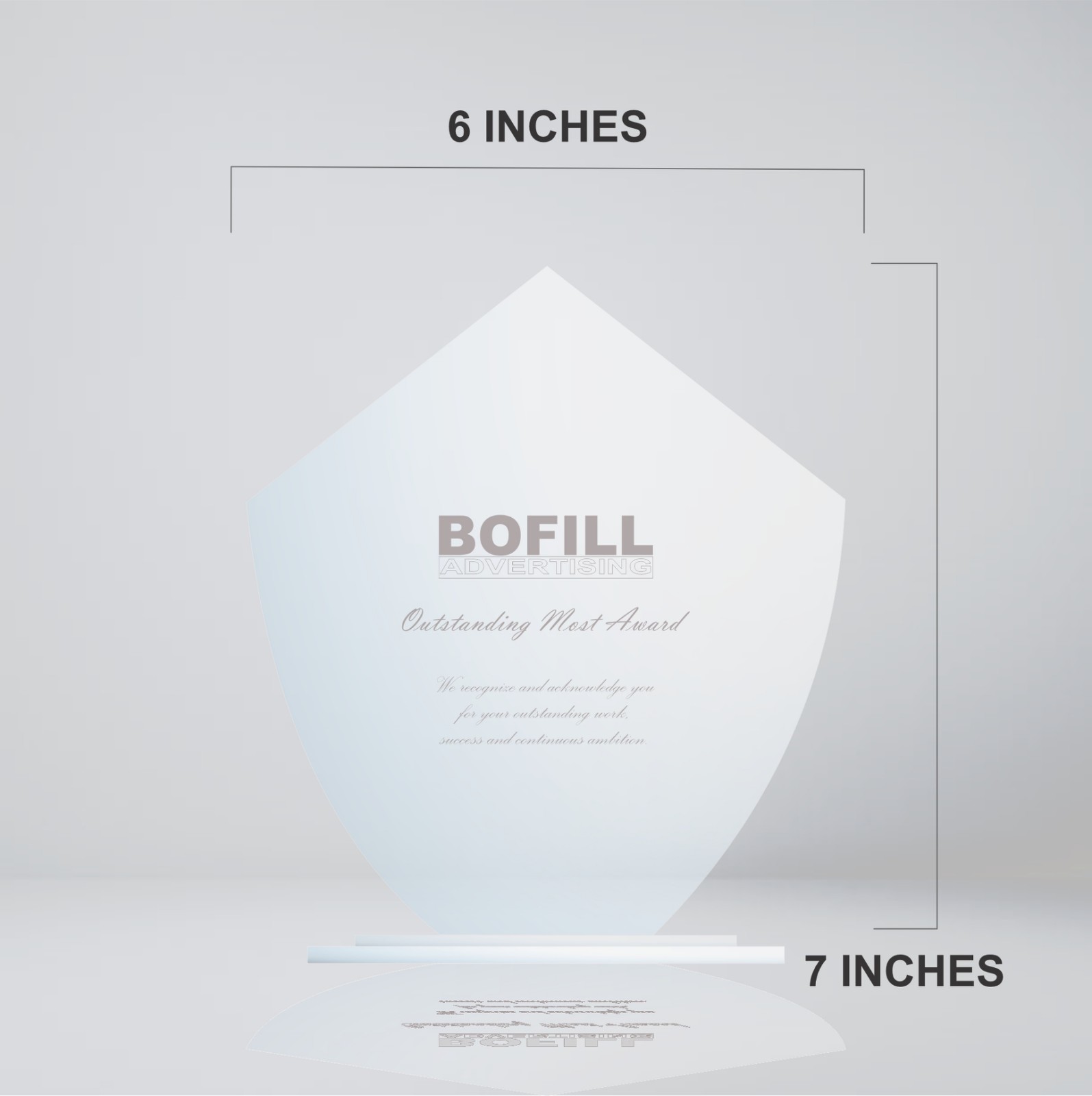 Plaque Blank Acrylic 7 INCHES 3mm for Company, School & Office Trophy ...