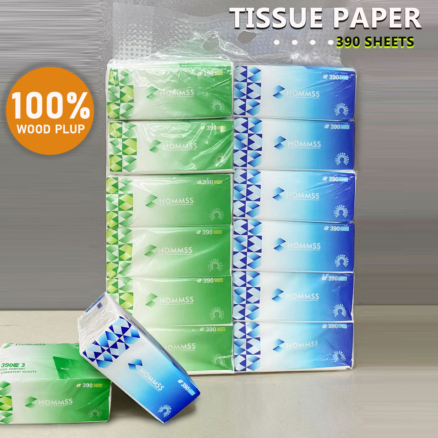 ALL PRODUCT FT-00409 12PCS/Pack 100% Wood Plup Disposable Facial Tissue ...