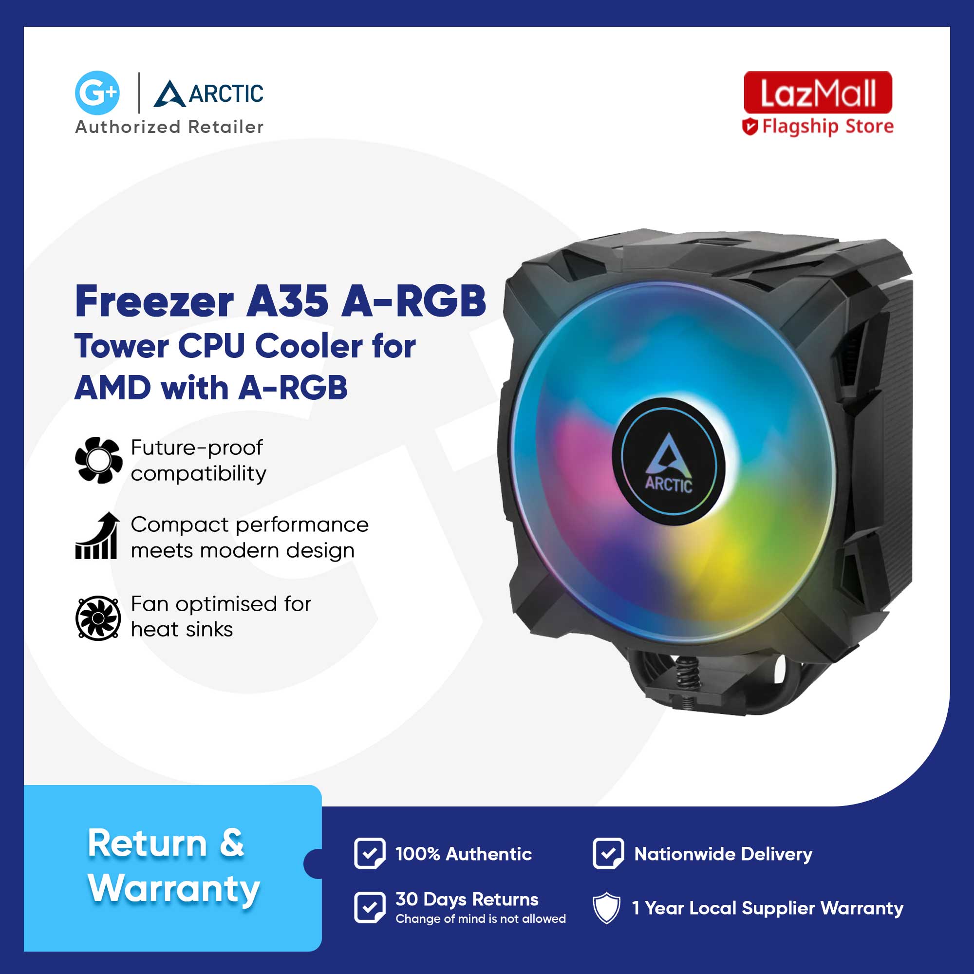 Arctic Freezer A35 A-RGB Tower CPU Cooler for AMD with A-RGB | Lazada PH