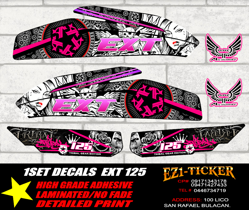 EXT 125 TRIBE GIRL DECALS Sticker with 3years warranty *fade proof ...